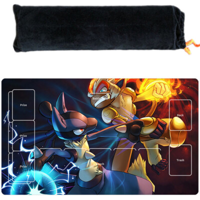 Infernape Lucario Playmat TCG Card Game Play Mat Gaming Desk Mat Mouse ...