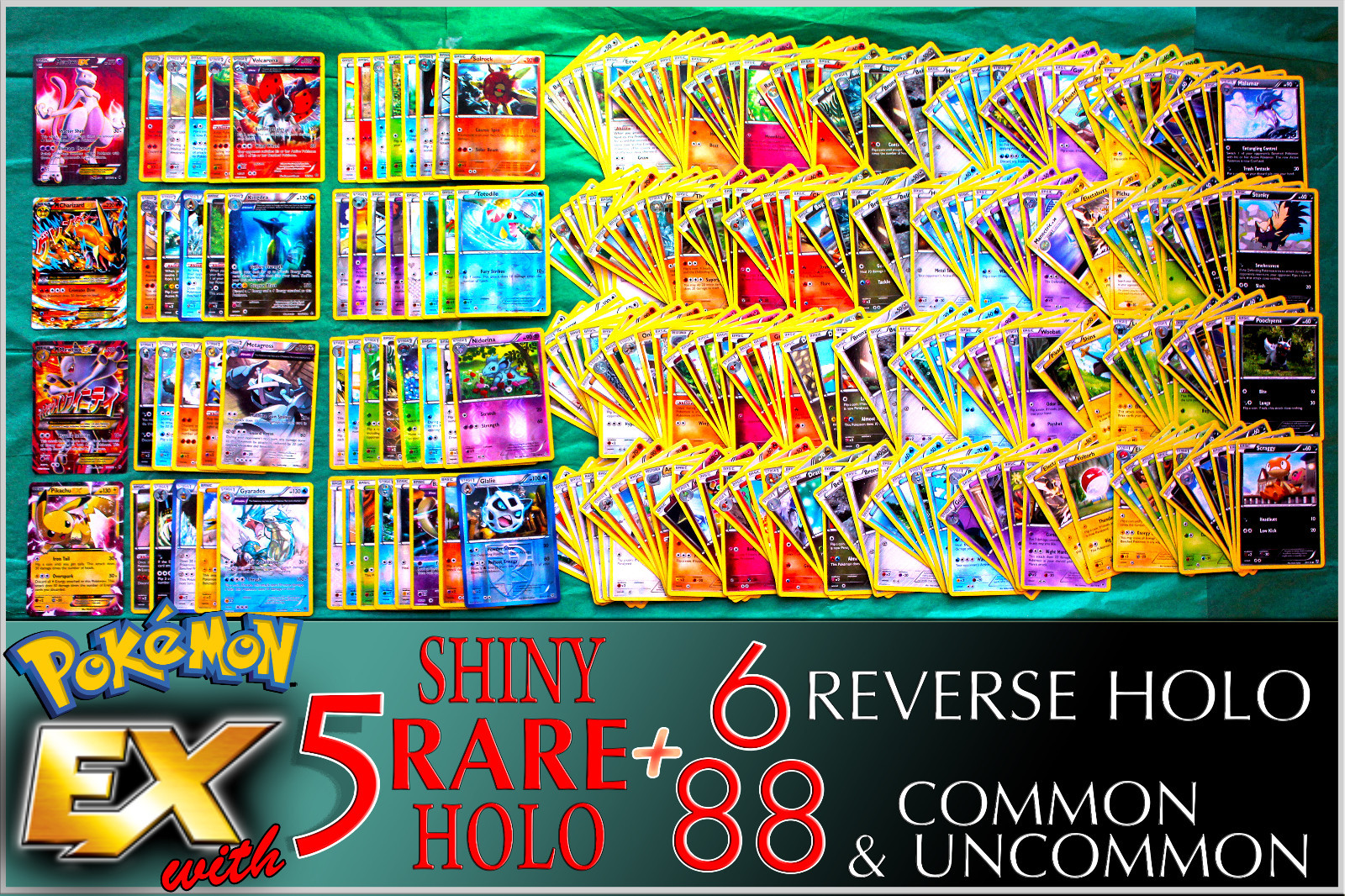 Pokemon TCG - 100 Card Lot Pokemon Ex Or MEGA EX FULL ART Rare HOLO ...