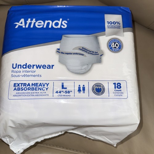 Attends Briefs Adult Brief Diapers Large 18 count Pack 44" To 58" Extra ...