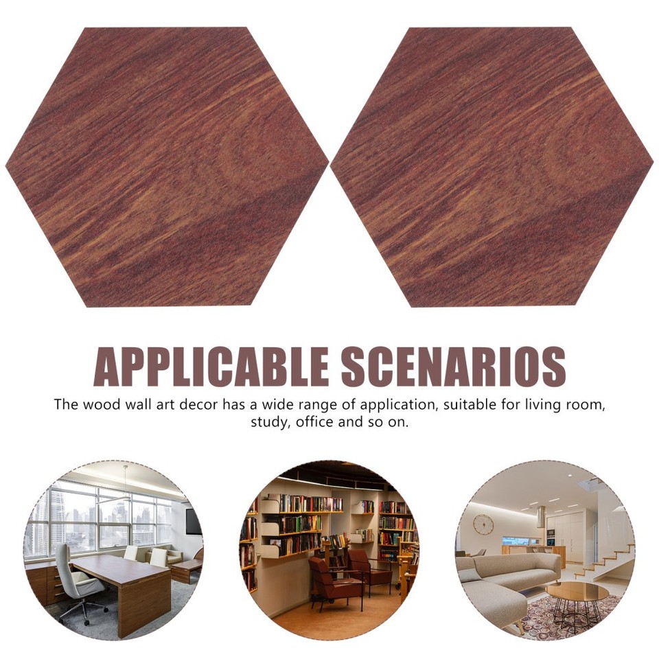 6Pcs Wooden Wall Art Wood Hexagon Decor Wooden Hexagon Panel Wall ...