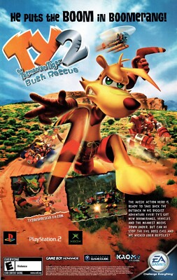 VINTAGE ADVERTISING TY2 THE TASMANIAN TIGER BUSH RESCUE CONSOLE VIDEO ...