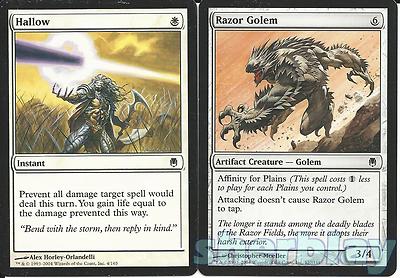 Magic the Gathering TCG DARK STEEL Hallow Instant & Razor Golem ...