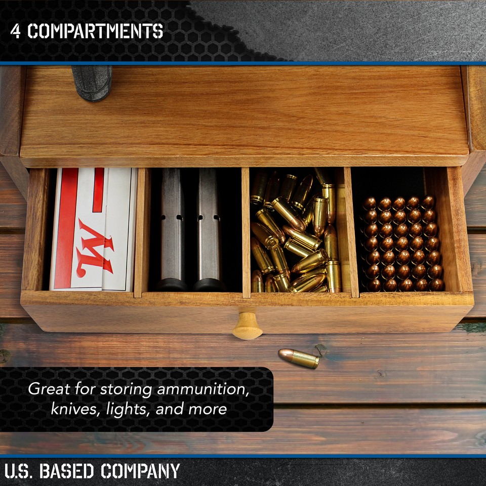 Tactical45 Gun Safe Pistol Rack - 4 Handgun Pistol Stand with Ammo ...