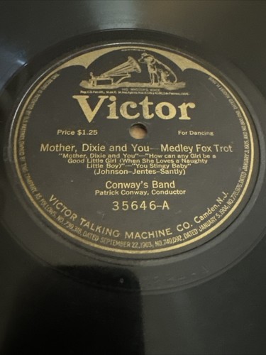12” Victor 78 RPM Conway’s Band - Mother Dixie And You 35646 V | eBay