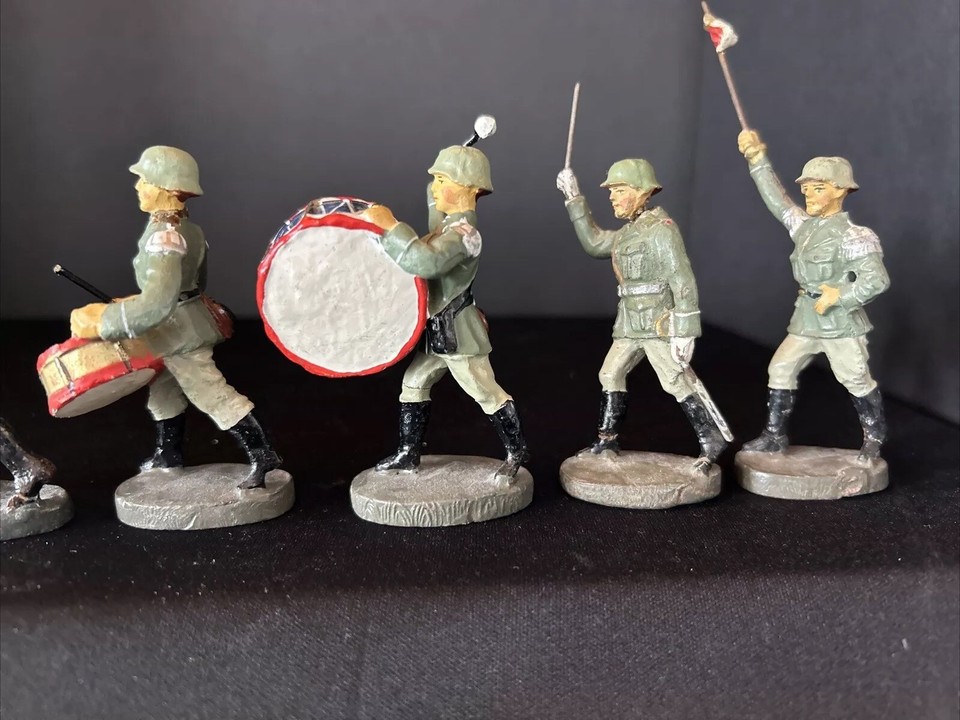 Elastolin Toy Soldiers WWII German Band (12) Figures | eBay