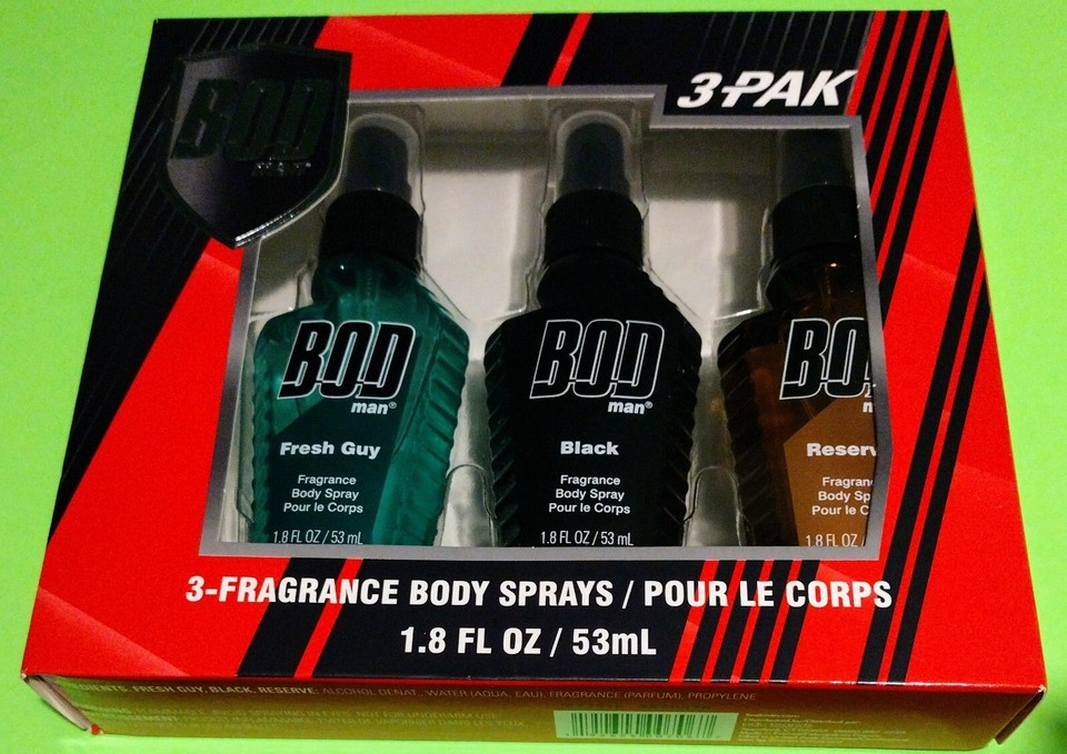BOD Man Body Spray - Fresh Guy, Black, Reserve, Really Ripped Abs, Most ...