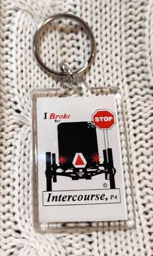 I Brake For Intercourse, PA Plastic Keychain Amish Buggy Humor | eBay