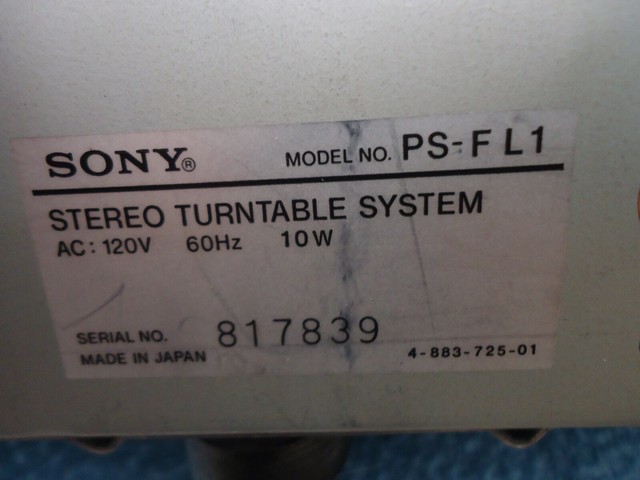 Vintage Sony Ps-fl1 Fully Automatic Front Loading Turntable for sale ...