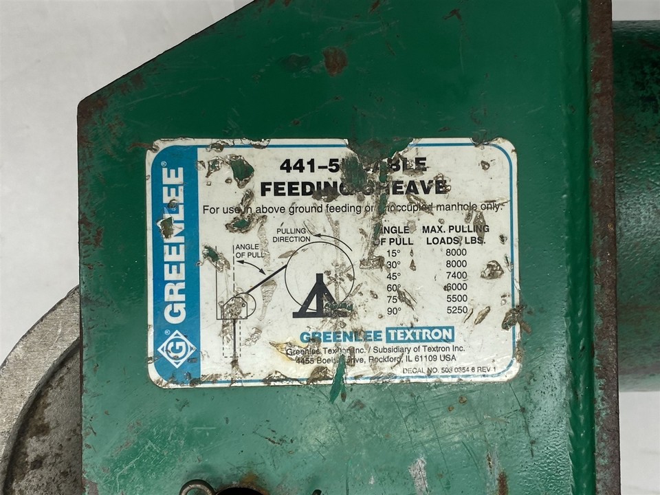 Greenlee 441 - 5" Conduit Tugger Puller Cable Feeding Sheave | eBay