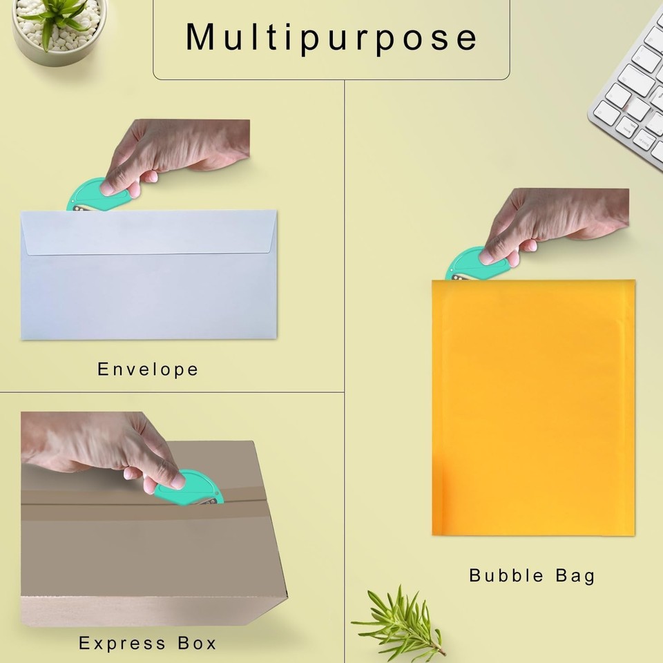 3 Pack Letter Opener Envelope Slitter-Envelope Opener with Safety ...