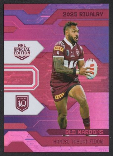 2025 NRL RIVALRY STATE OF ORIGIN PINK CARD [QLD] SPP26 Hamiso TABUAI ...