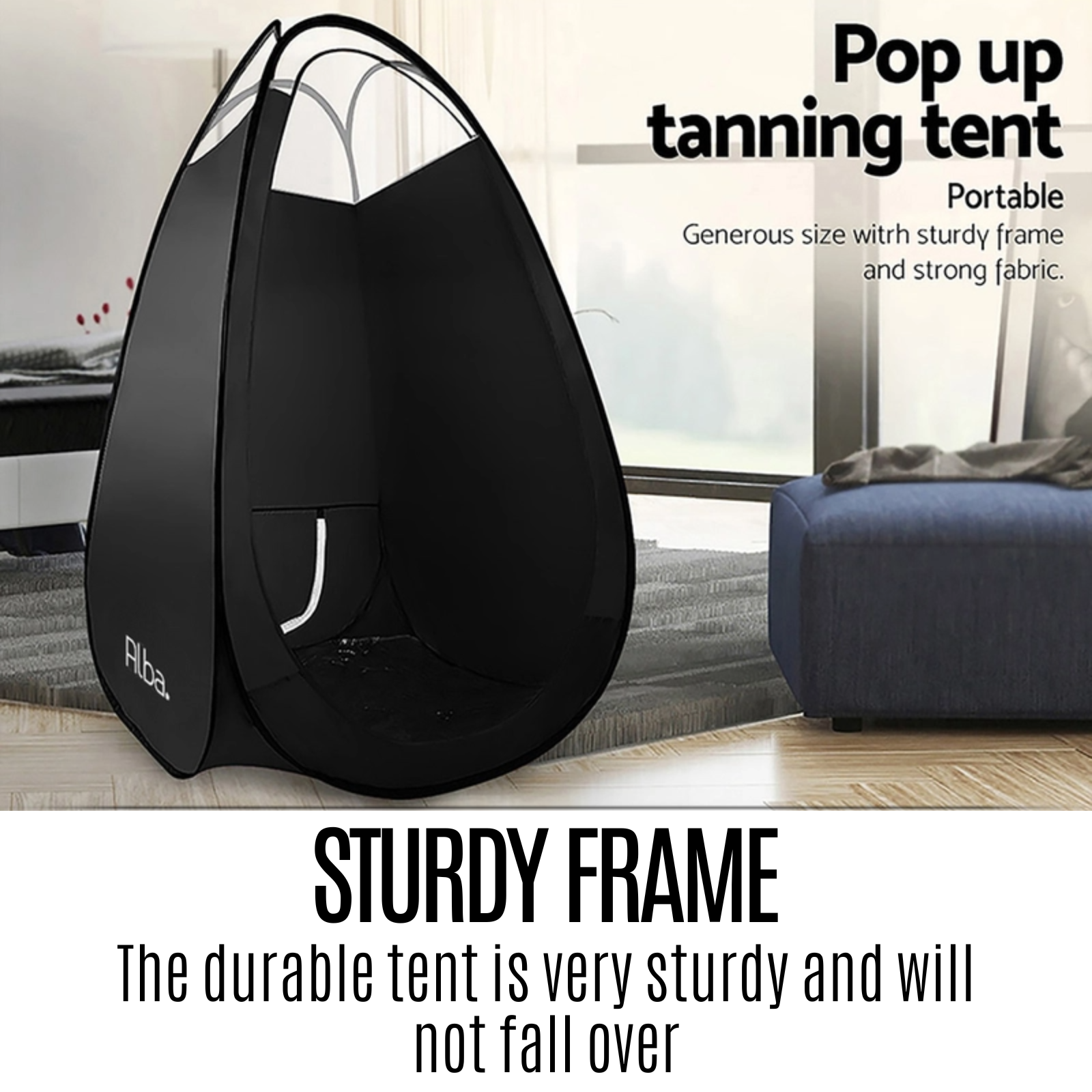 Portable Large Black Pop Up Spray Tan Tent Minetan Sturdy Tanning ...