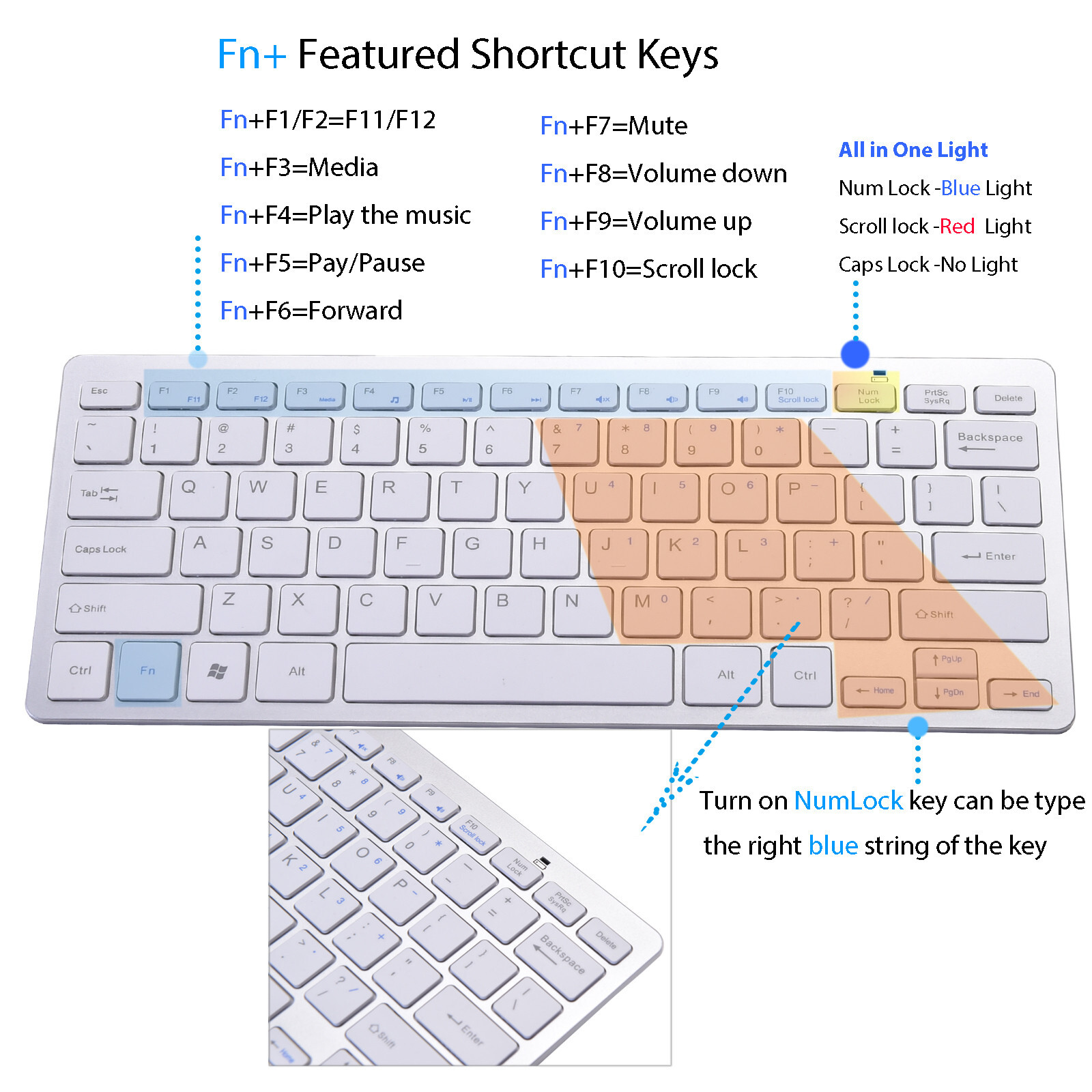 iKKEGOL USB Slim Mini Keyboard Compact QWERTY US Layout for PC Laptop ...