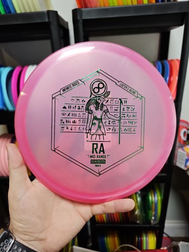 Infinite Discs Pink 180g #5 Luster C-Blend Ra Disc golf Midrange Innova ...