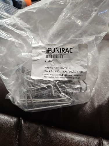 Free Shipping NEW UNIRAC RM5 WD Wire Management MGMT Clip (20 Pack ...