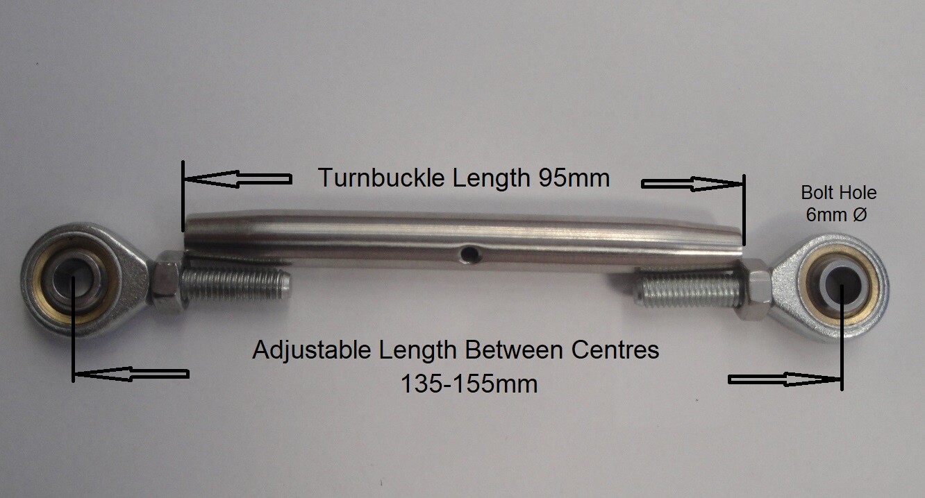 M6 RH & LH Thread Rose Joint Turnbuckle Track Rod End Gear Link Two ...