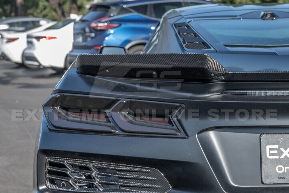 Pair CARBON FIBER Rear Wing Wicker For 23-Up Corvette C8 Z06 Winglets ...