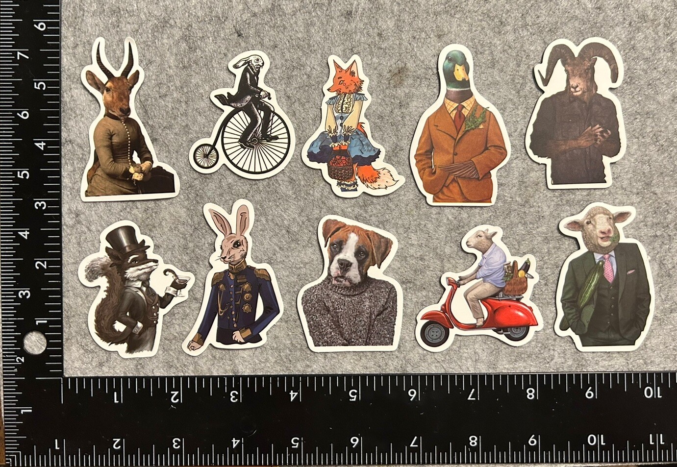 Lot of 10 Assorted Anthropomorphic Animal Stickers | eBay