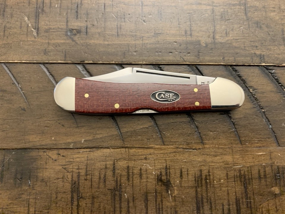 CASE XX LARGE COPPERLOCK KNIFE DARK RED BURLAP HANDLES w/BOX CS 2025 | eBay