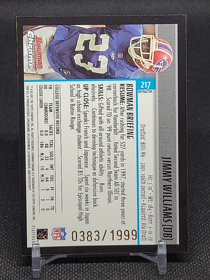 2001 Bowman Chrome #217 Jimmy Williams RC /1999 | eBay