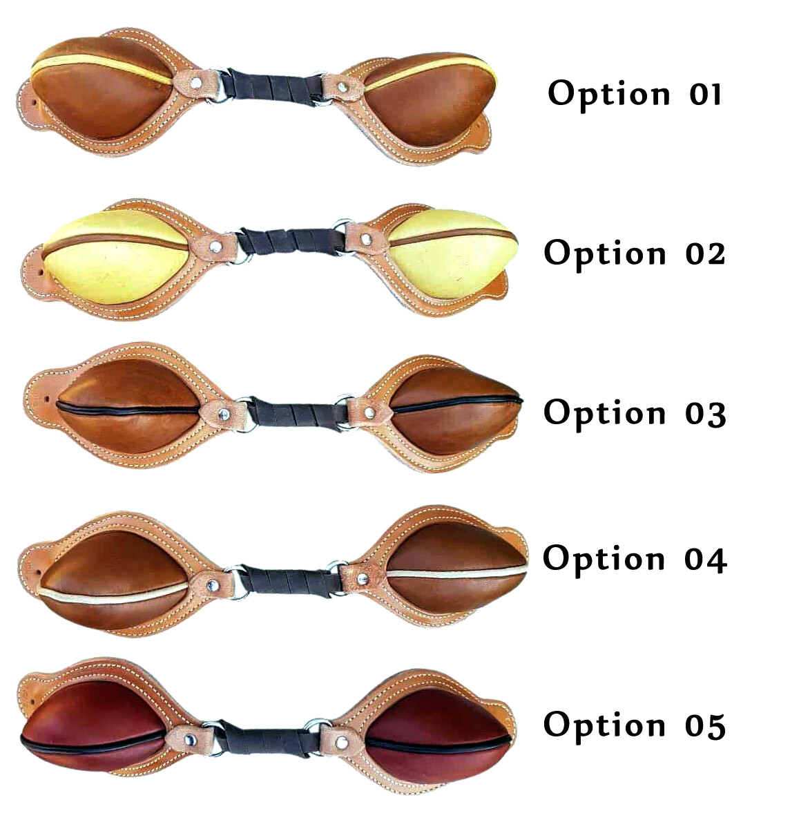 Western Natural Saddle Leather Softy Pair of Bucking Rolls Steel Dees ...