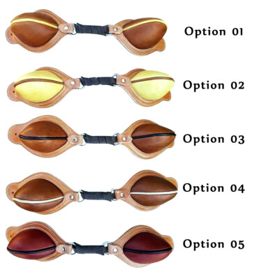 Western Natural Saddle Leather Softy Pair of Bucking Rolls Steel Dees ...