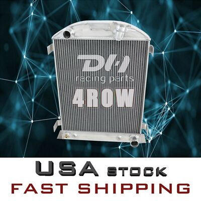 Full Aluminum 4 Row Radiator For 1930-1931 Ford Model A GM Chevy V8 ...