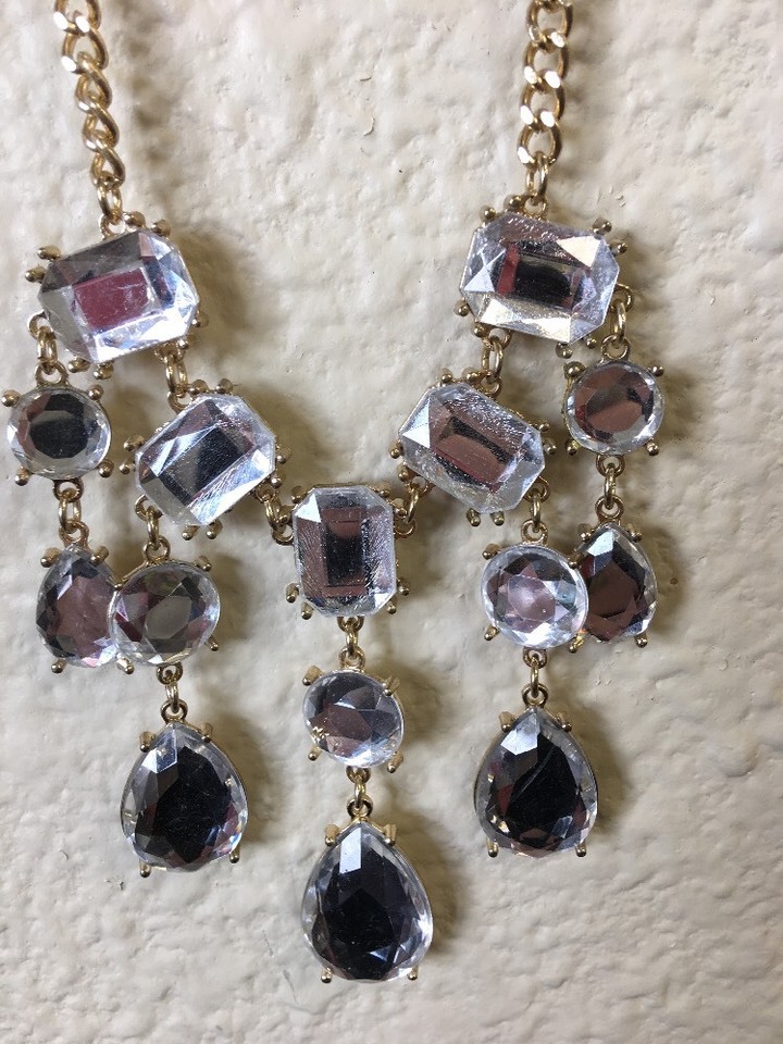 Nice Pure Expression Gold With Gems Necklace | eBay