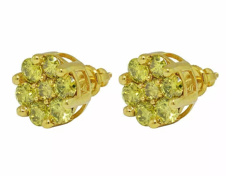 10K Yellow Gold Over Diamond 0.60CT Lab Created Canary Round Ladies ...