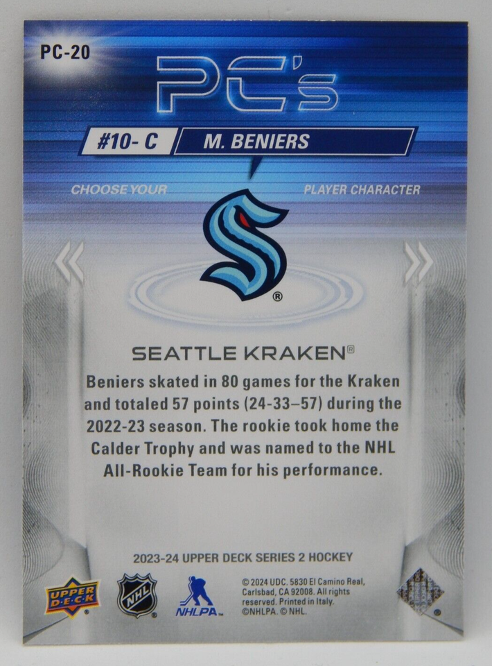 2023-24 Upper Deck Series 2 Hockey PC's Sparkle PC-20 Seattle - MATTY ...