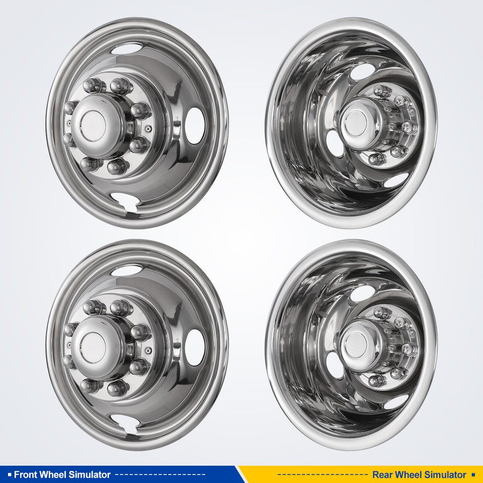 16" Dually Stainless Wheel Simulators Bolt on Hub Cap For 94-1999 Dodge ...