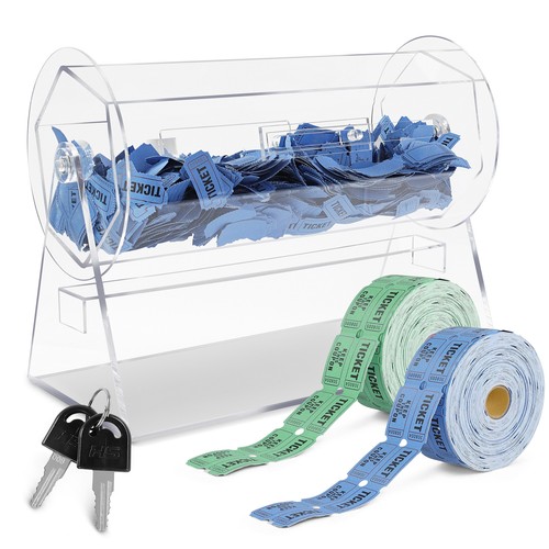 Jigitz Raffle Ticket Drum - 2000 Ticket Acrylic Spinner Lottery Tumbler ...