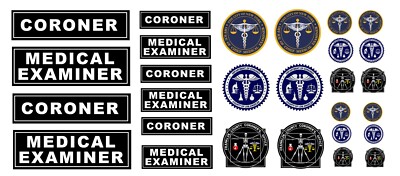 1/25 scale model car coroner medical examiner waterslide decals | eBay