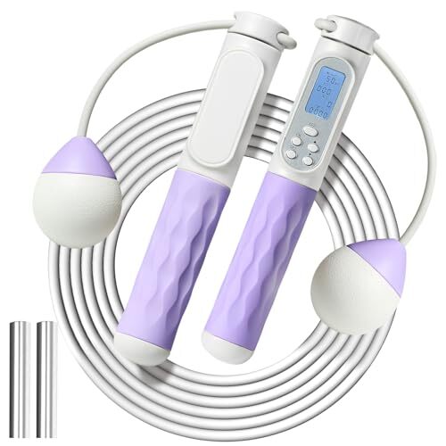 Jump Rope with Counter, Cordless Weighted Jump Rope Adjustable Style 1 ...
