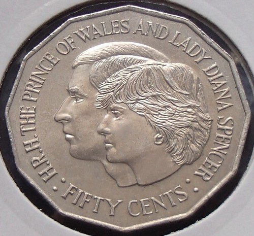 1981 Australia Uncirculated Charles & Diana Fifty 50 Cent Coin - Ex RAM ...