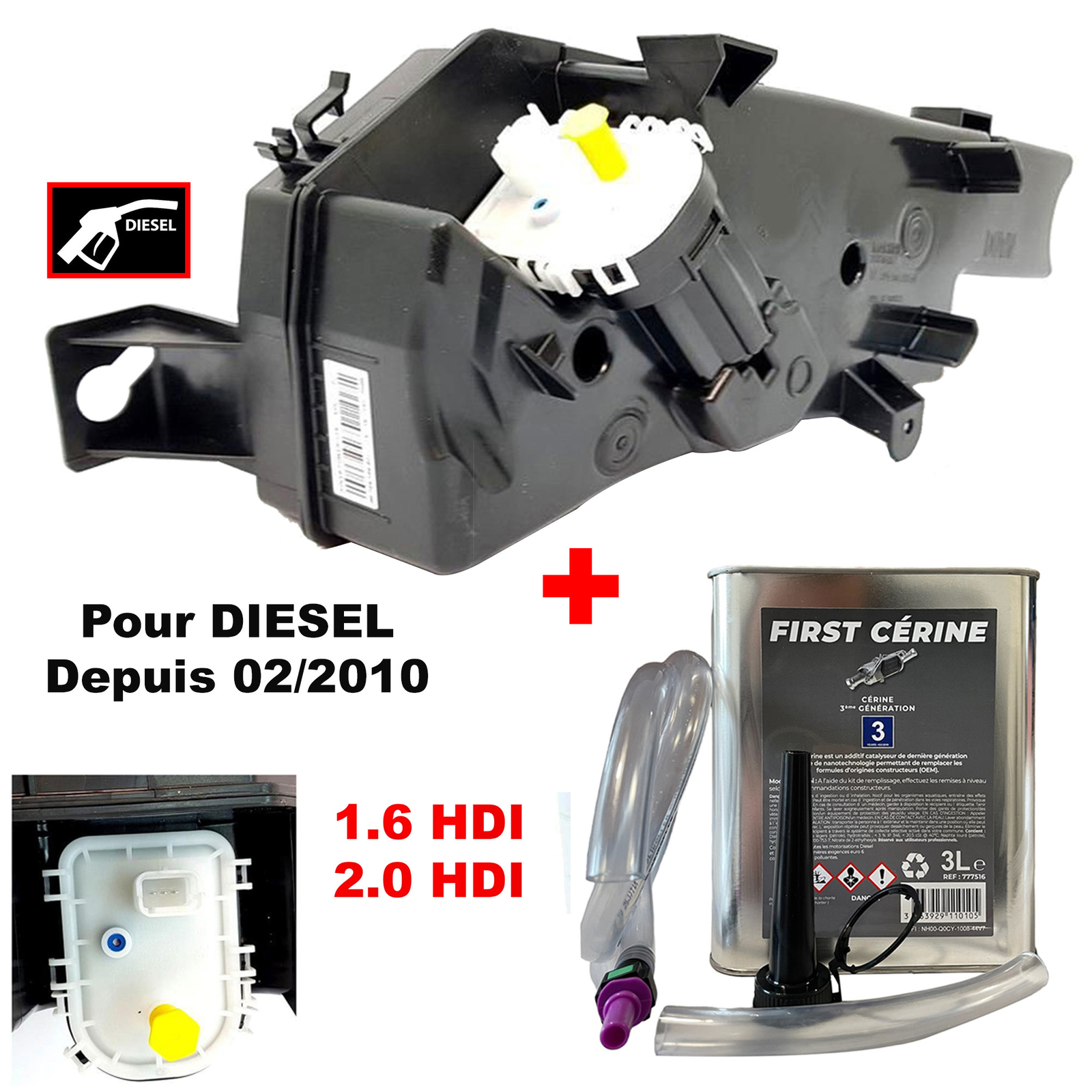 Tank 3 Liters Cerine EOLYS Blue 9736a0 9672419980 BERLINGO II Partner 2 ...