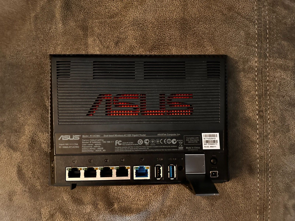 Asus RT-AC56U AC1200 Dual Band Gigabit Wireless 802.11 AC Router Free ...