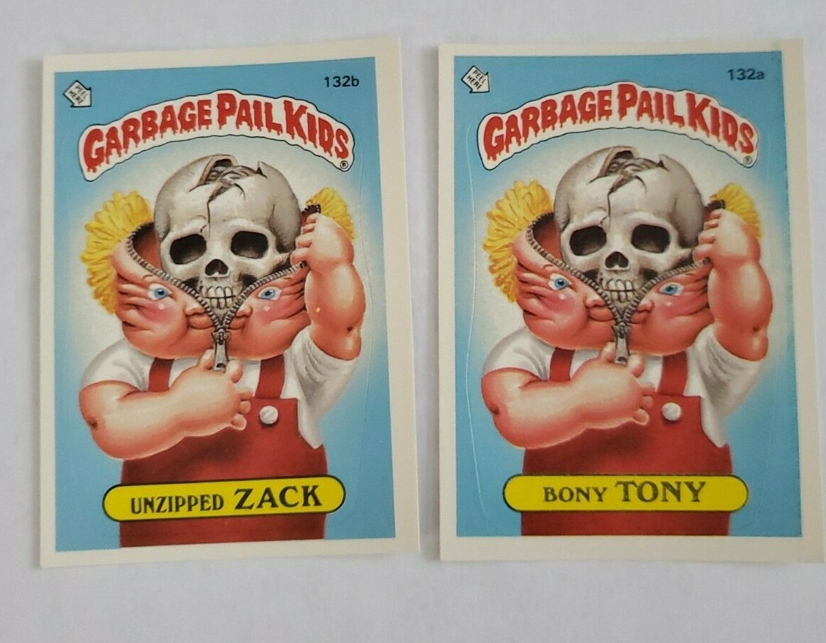 1986 RARE set GARBAGE PAIL KIDS favorites 132a Bony Tony and 132b ...