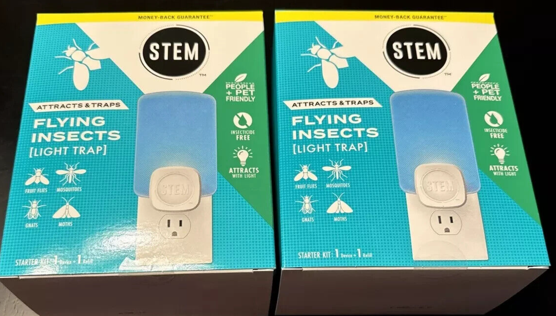 Lot of 2 STEM Light Trap Flying Insects Starter Kit 1 Device & 1 Refill ...