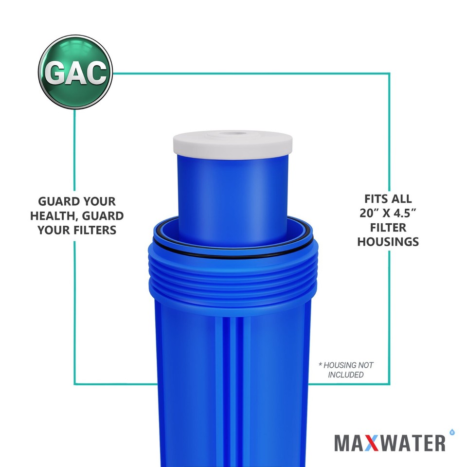 20x 4.5 "Big Blue Granular Activated Carbon GAC Water Filter 5 Mic 6 ...