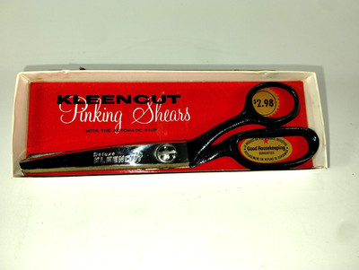 Kleencut Metal Pinking Shears Vintage Fabric Scissors Heavy Duty Sewing ...