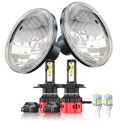 Pair 7" Round Led Headlight Hi/Lo Bulbs for Chevy C10 C20 C30 G10 G20 ...