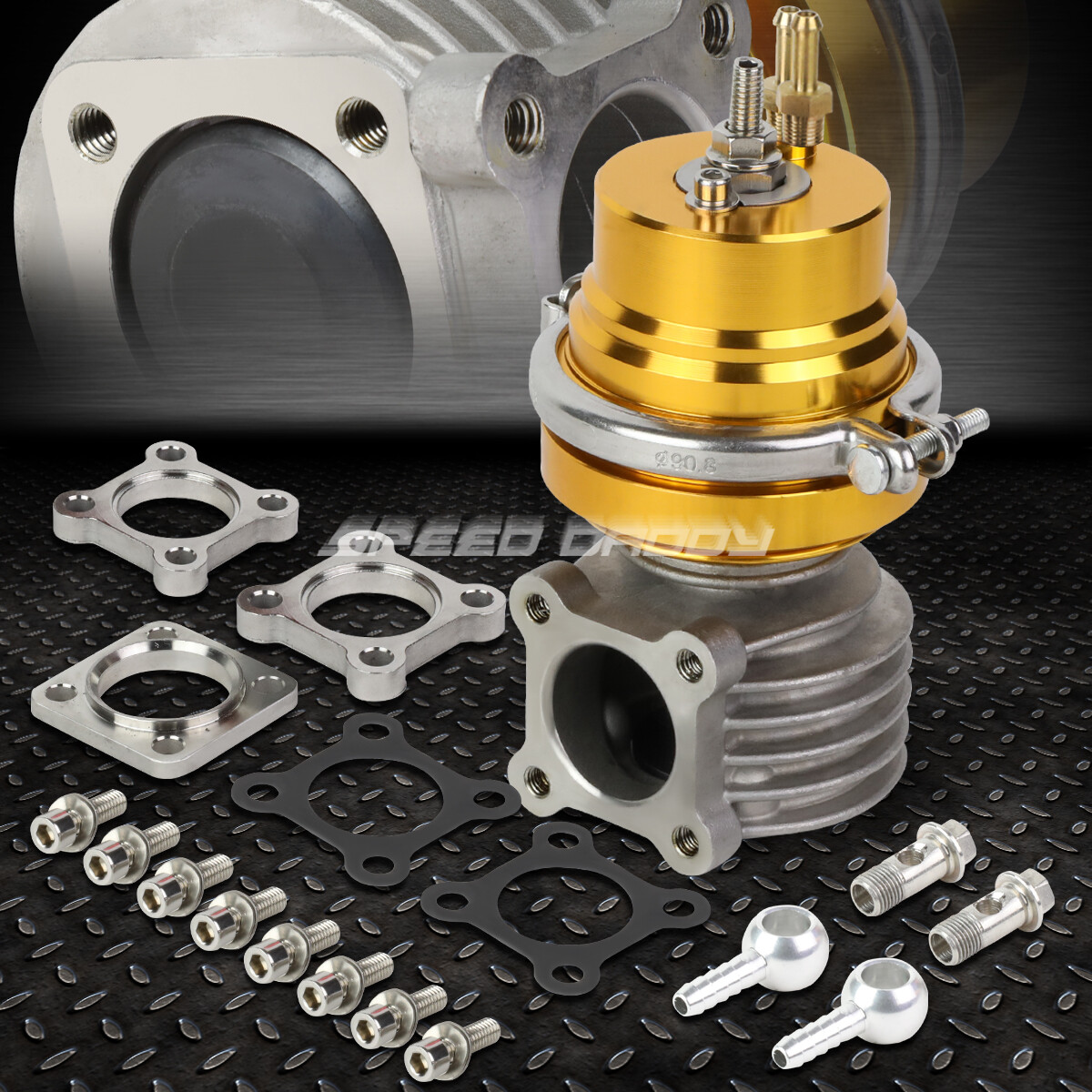 UNIVERSAL EXTERNAL 14-PSI 46MM TURBOCHARGER BOLT-ON 6" WASTEGATE+SPRING ...