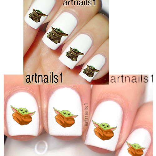 Star Wars Baby Yoda Mandalorian Grogu Nail Art SET 80+ Decals Mani ...
