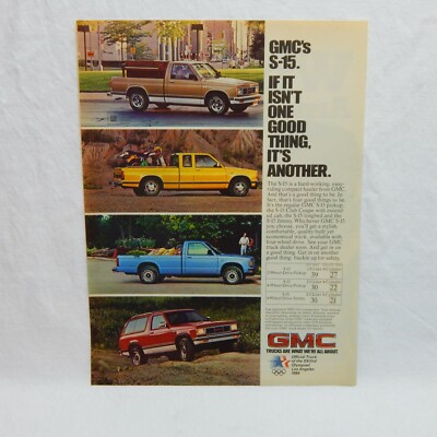 GMC'S S-15 TRUCKS VINTAGE ADVERTISING MAGAZINE PAGE, NOV 29, 1982 | eBay