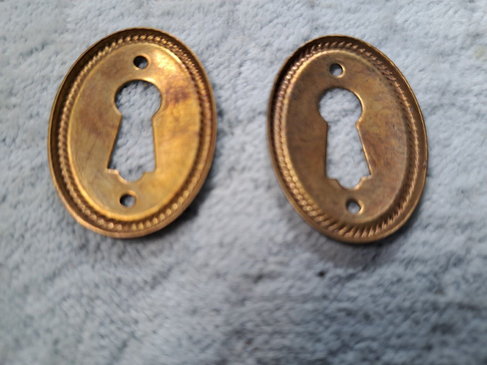 Oval Keyhole Escutcheons Brass Small NOS | eBay
