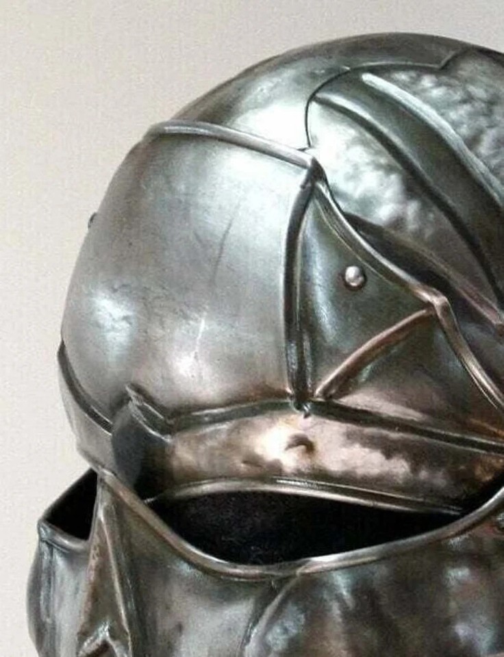 Medieval Demonic Face Vader Sallet ,Blackened 18 Gauge Hand -made Steel ...