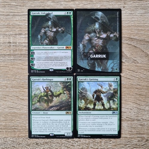 Garruk Magic The Gathering M21 Cards (Unleashed Planeswalker, Harbinger ...