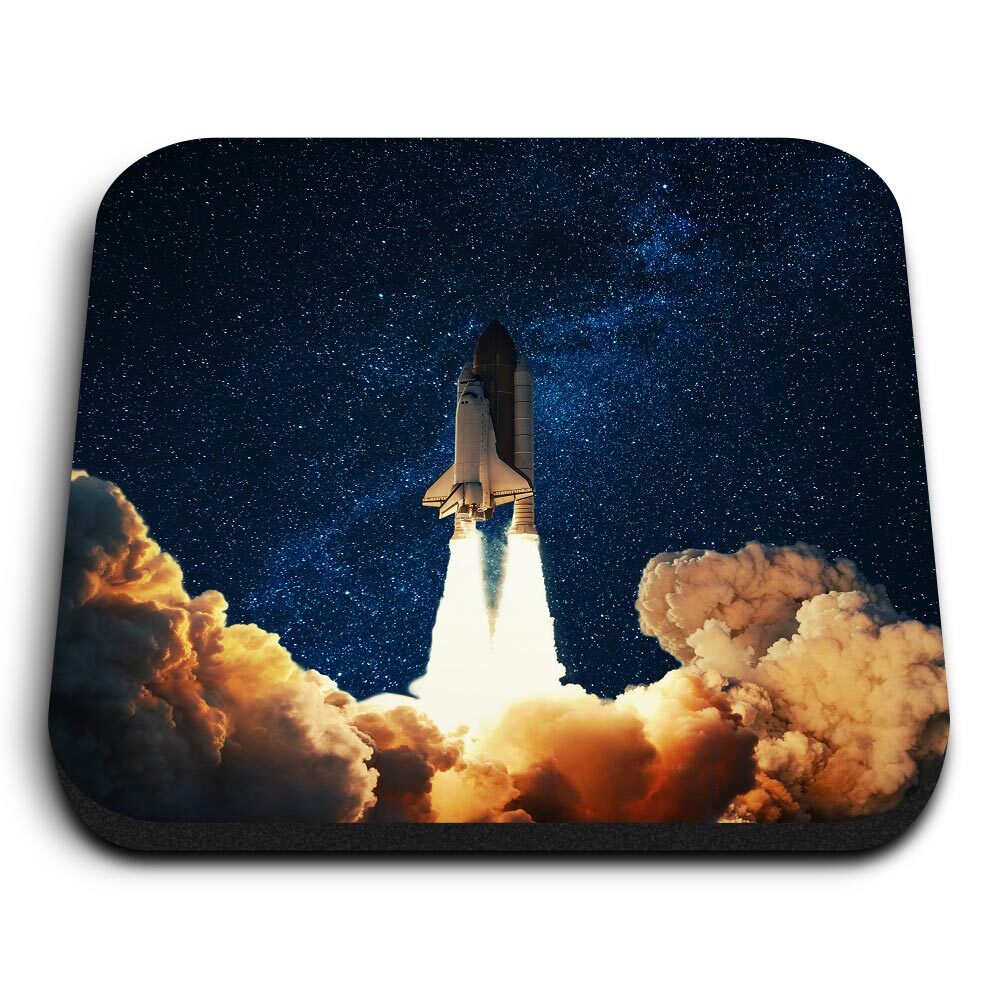1x Square Fridge MDF Magnet Space Shuttle Takeoff NASA Exploration ...