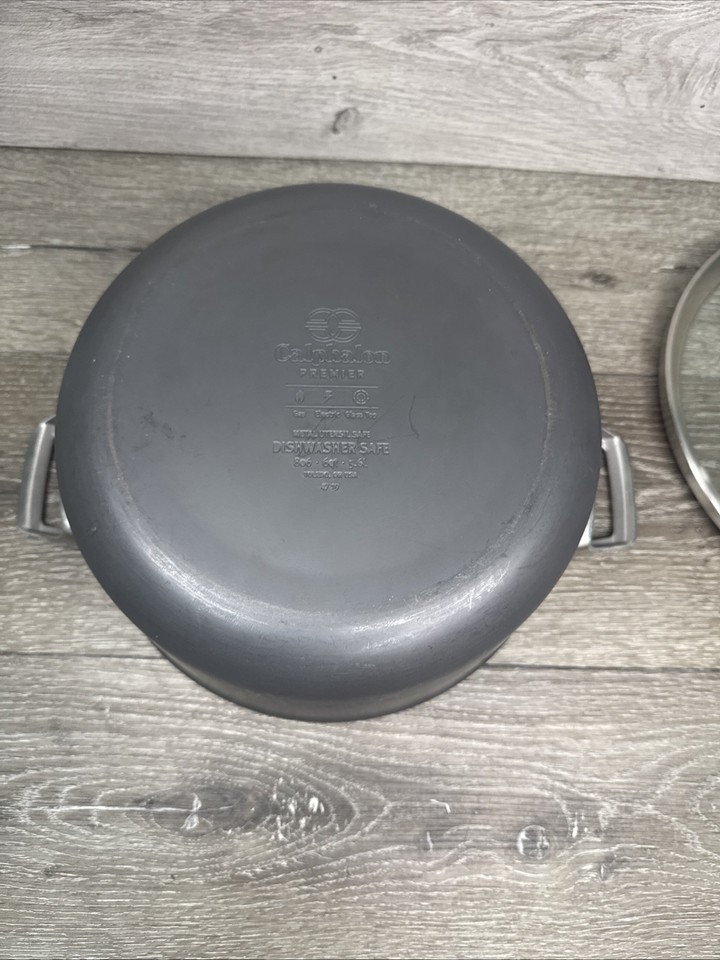 Calphalon Hard Anodised Premier Space Saving 6 QT 5.6L Stock Pot With ...